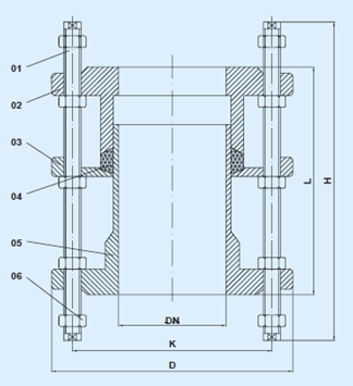EN545 Ductile iron GGG50 Dismantling Joints With Full Bolts