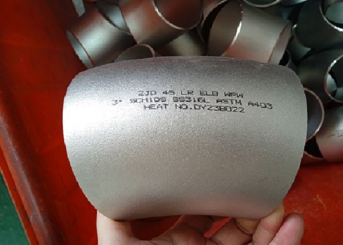 BW SS316 45 Degree Stainless Steel Elbow 1/2"-72" With ISO9001 DN15-DN1800